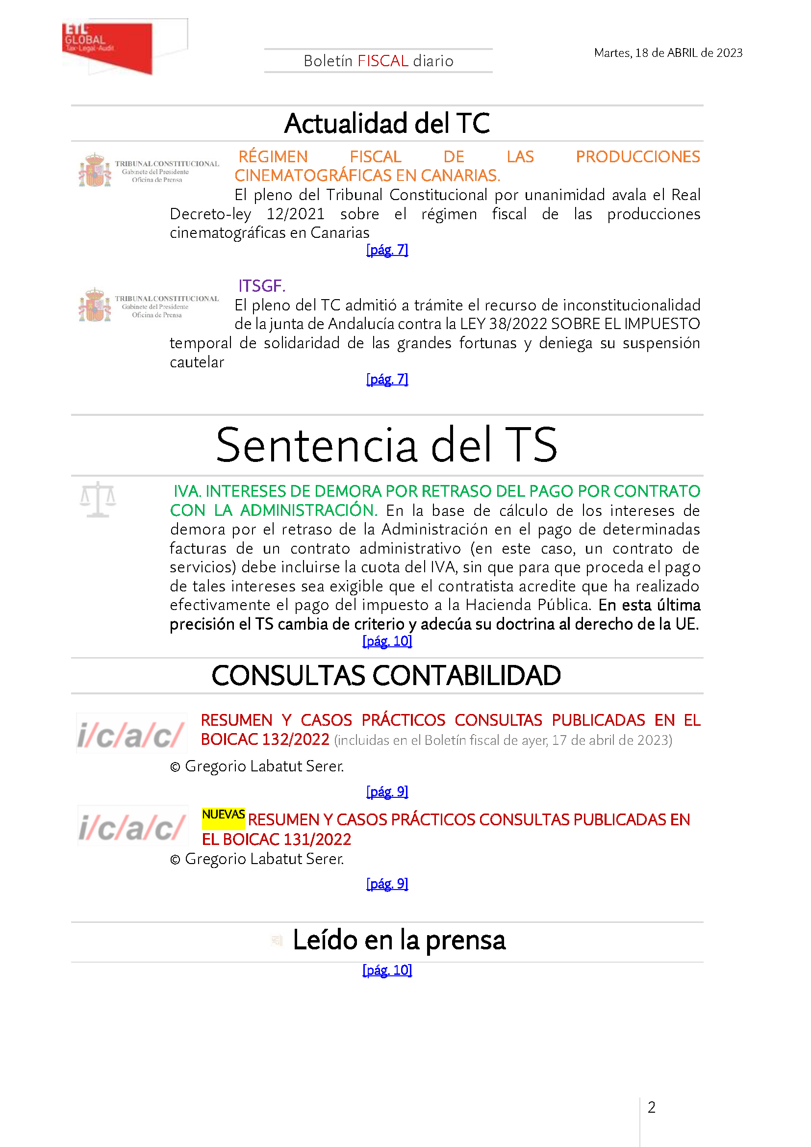 Boletín 18/04/2023 ETL - Primera Lectura Ediciones